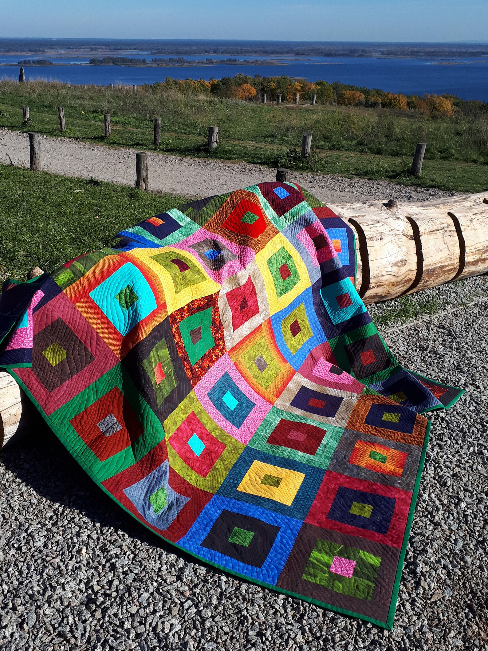 Bright Modern Quilt for Sale Rainbow Scrap Quilt Contemporary - Etsy