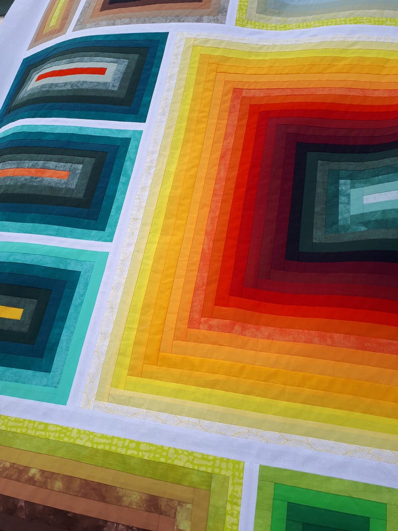 Modern Quilt Pattern PDF Instant Download Abstract Multicolor Ombre ...