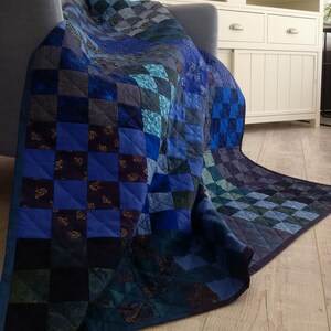 Blue Chessboard Quilt Pattern PDF, Modern Contemporary Quilt Pattern ...