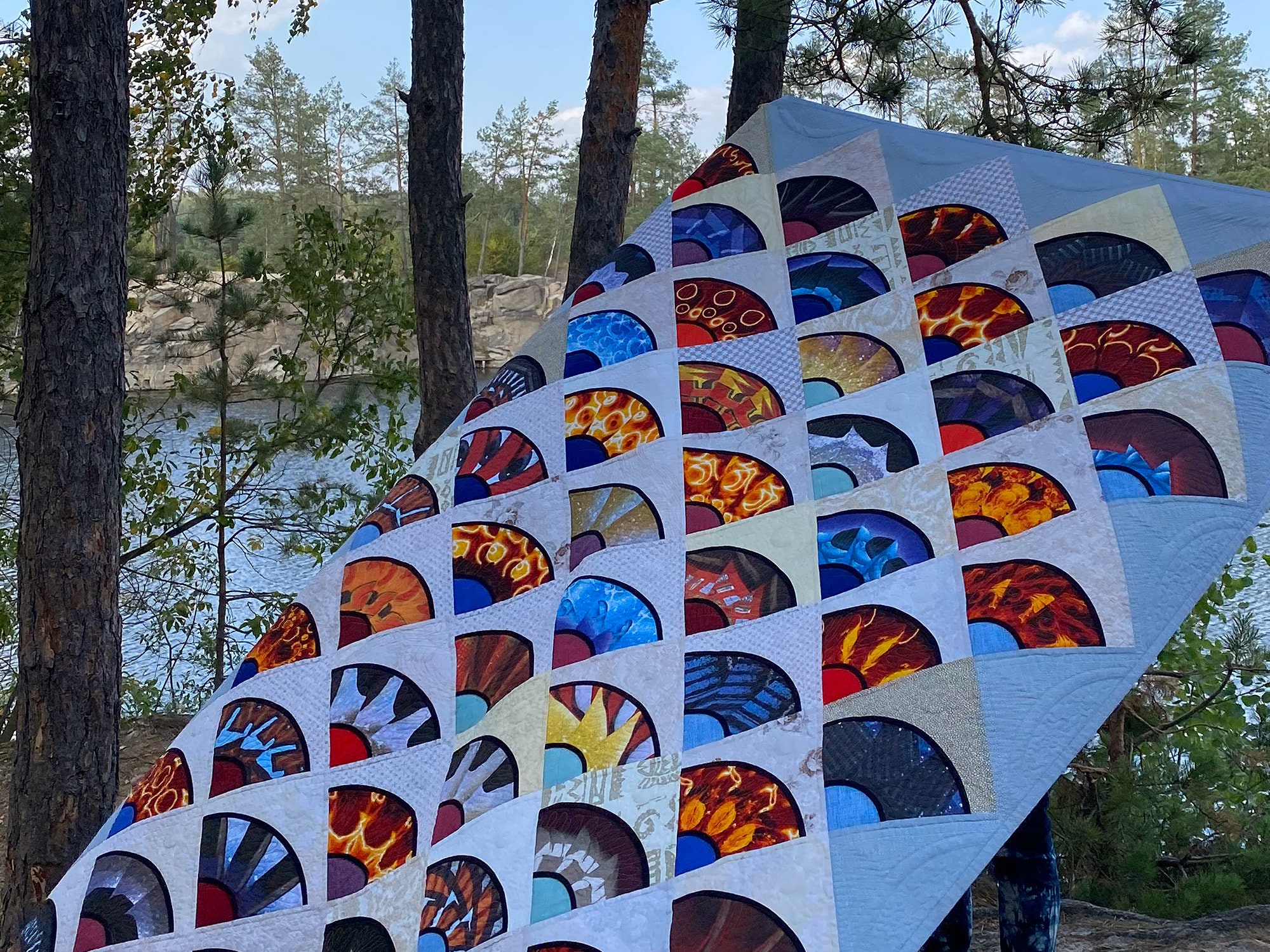 Modern quilt for sale Japanese style Original Designed scrap | Etsy