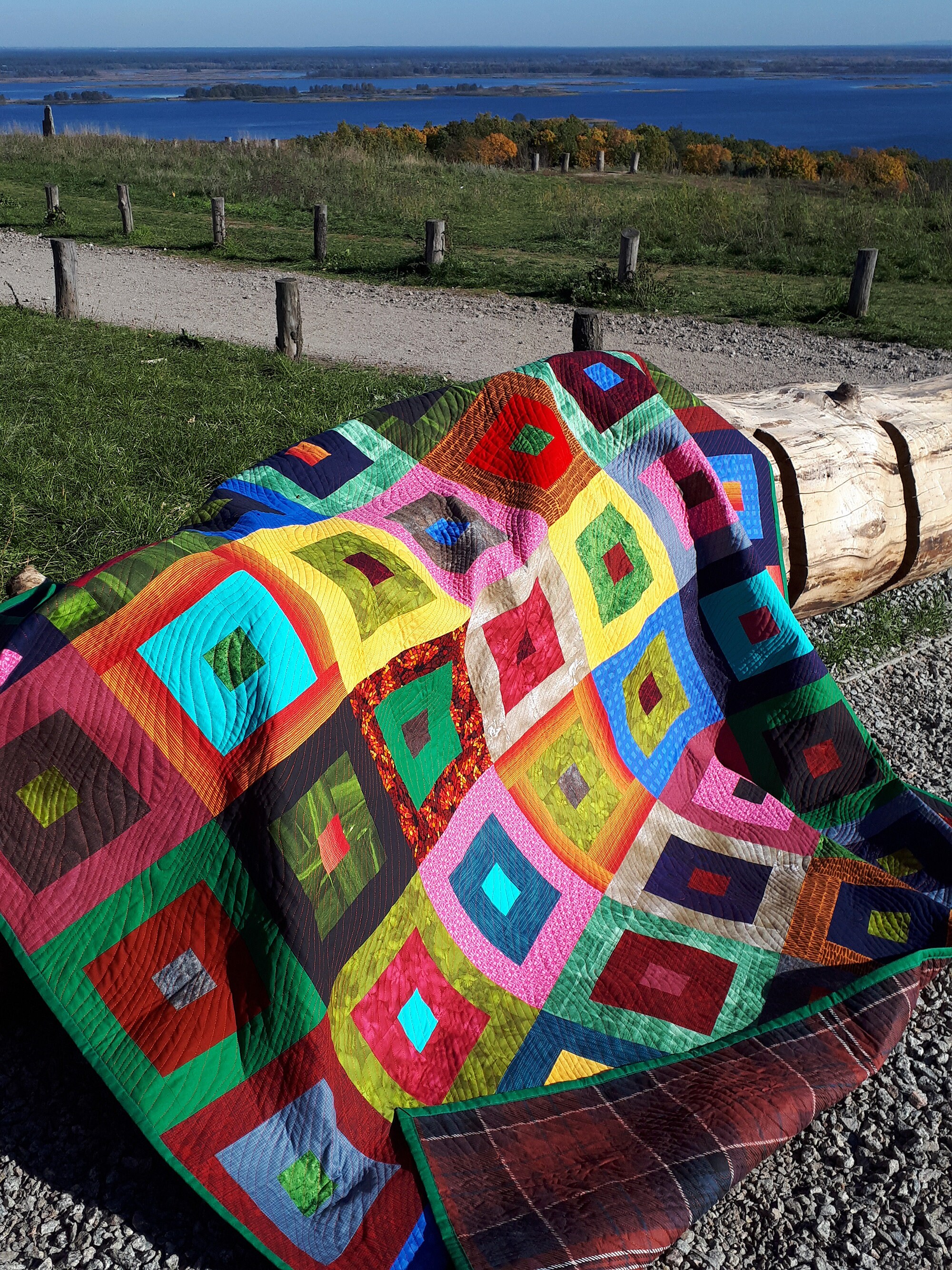 Bright Modern Quilt for Sale Rainbow Scrap Quilt Contemporary - Etsy