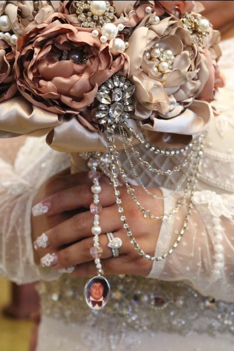 Copper and Champagne Brooch Bouquet Bridal Brooch Bouquet | Etsy