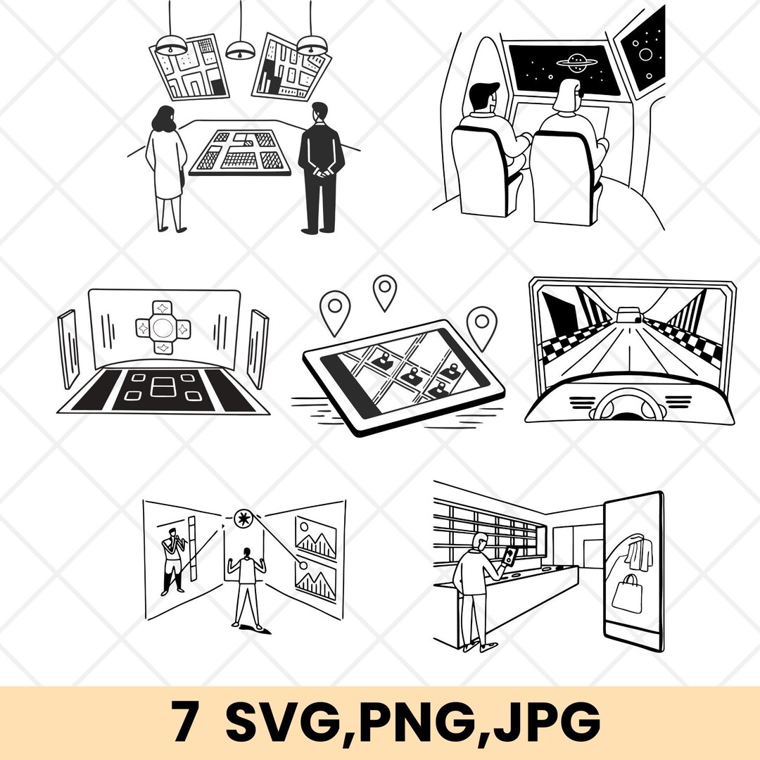 Immersive Experience Svg Png Jpg Bundle | Virtual Reality Graphics Set ...