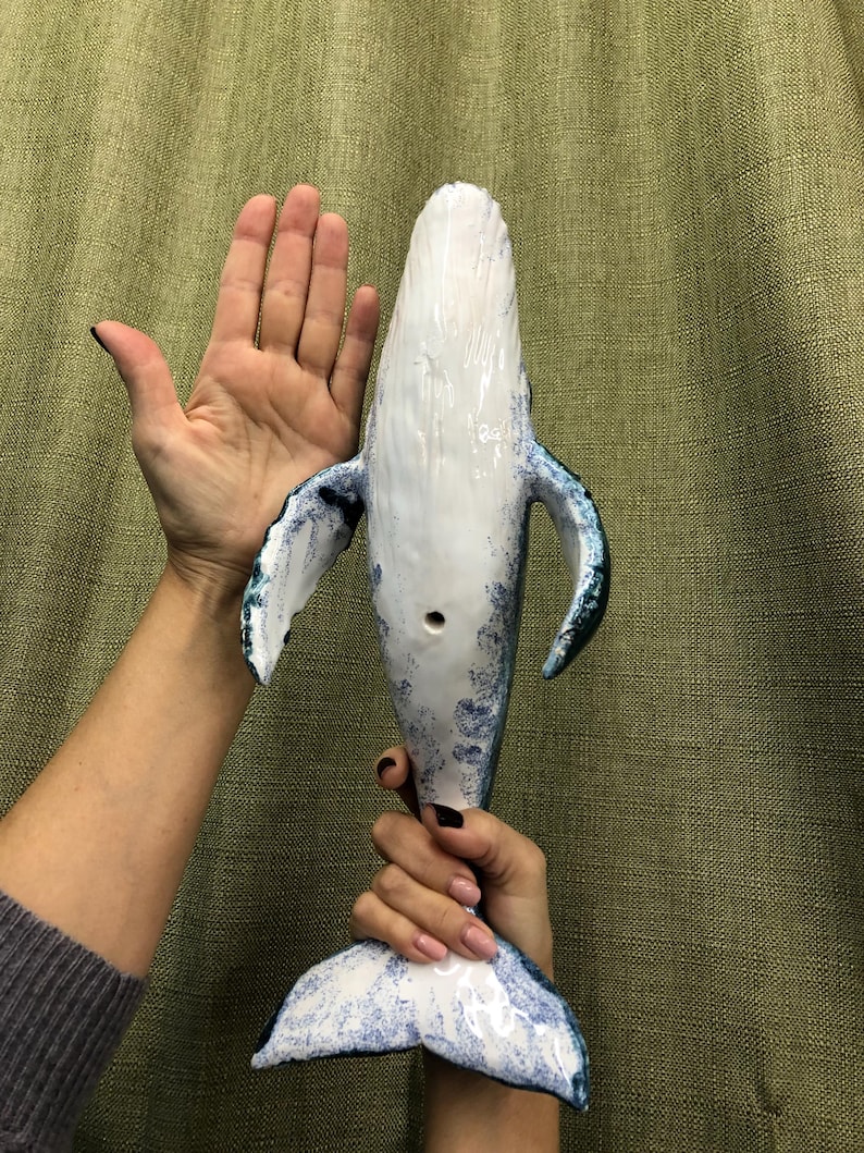 Ceramic Whale Figurine - Etsy