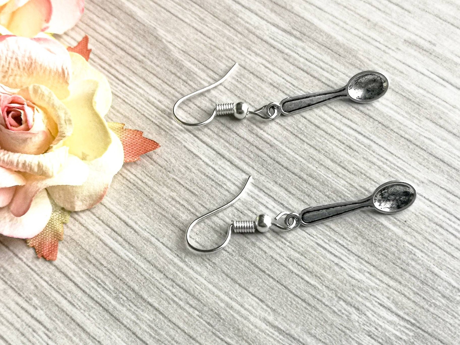 Spoon Earrings Antique Silver Spoon Earrings Sponie Gift | Etsy