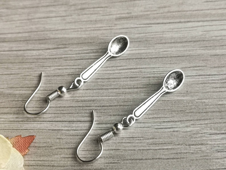 Spoon Earrings Antique Silver Spoon Earrings Sponie Gift | Etsy