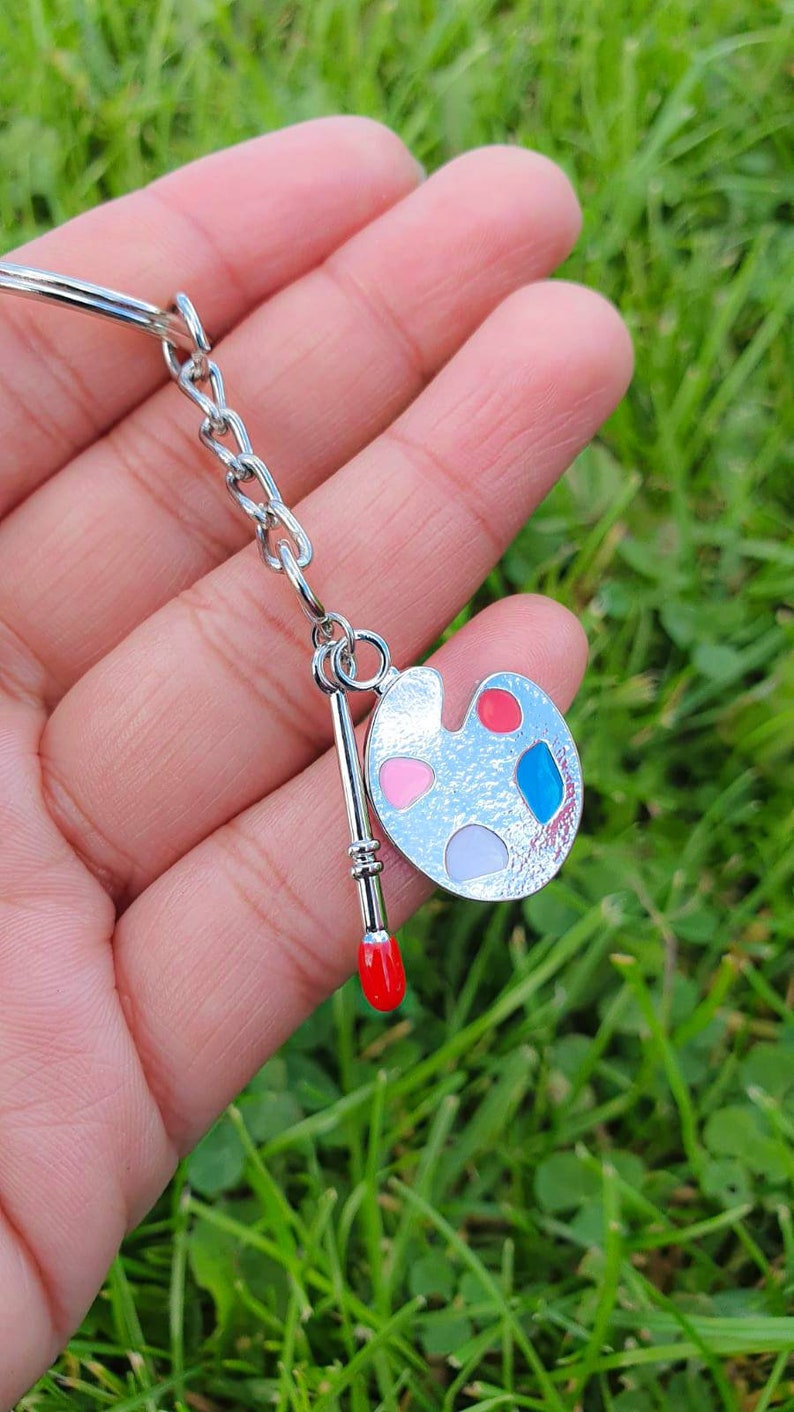 Artist Palette Keychain Gift For Artist Keychain Cute Funky | Etsy