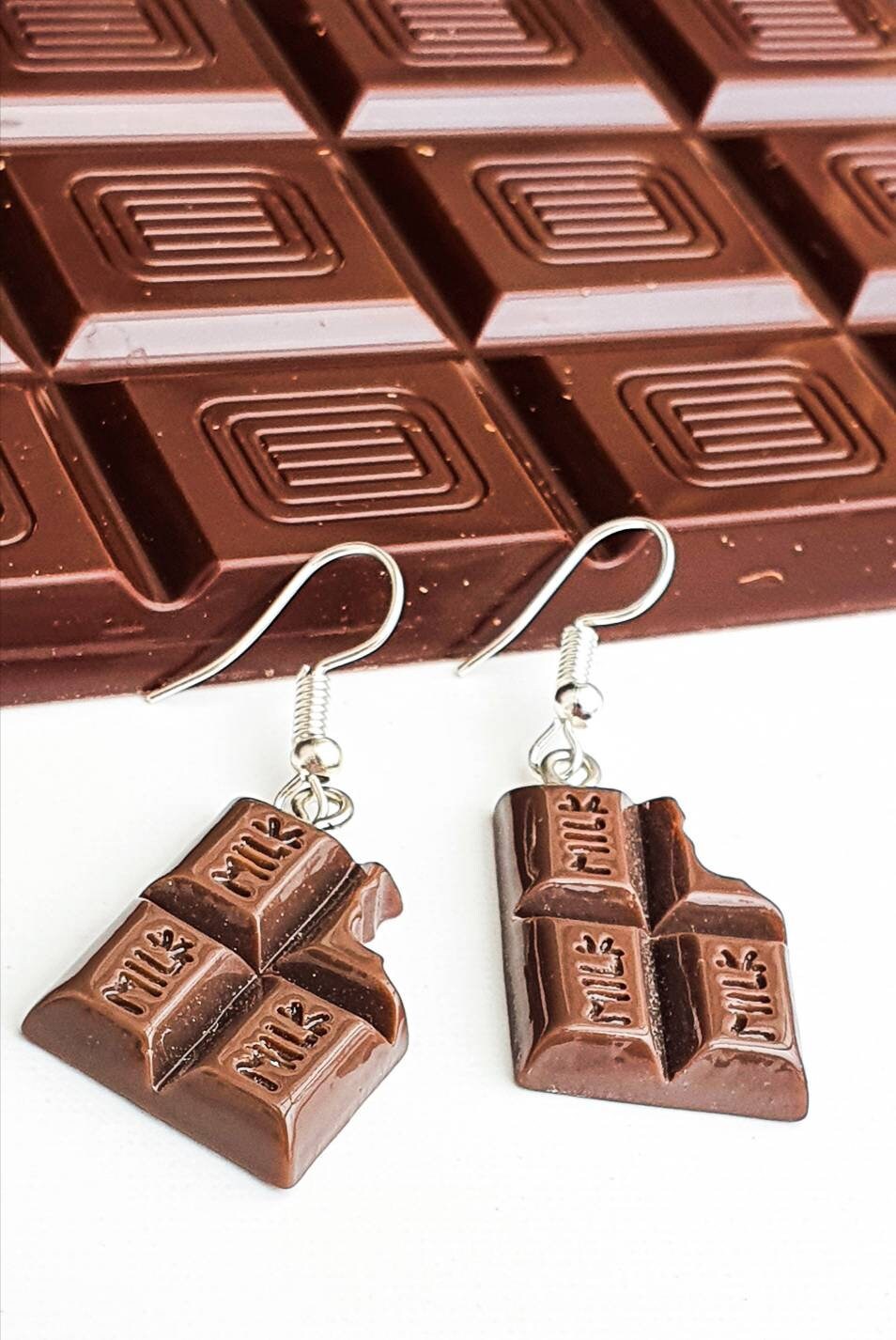 Dark Chocolate Earrings Chocolate Earrings Chocolate Chunks - Etsy