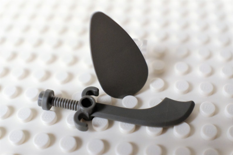 Shield and Scimitar Sword Set Dark Gray Ovoid Genuine LEGO® - Etsy