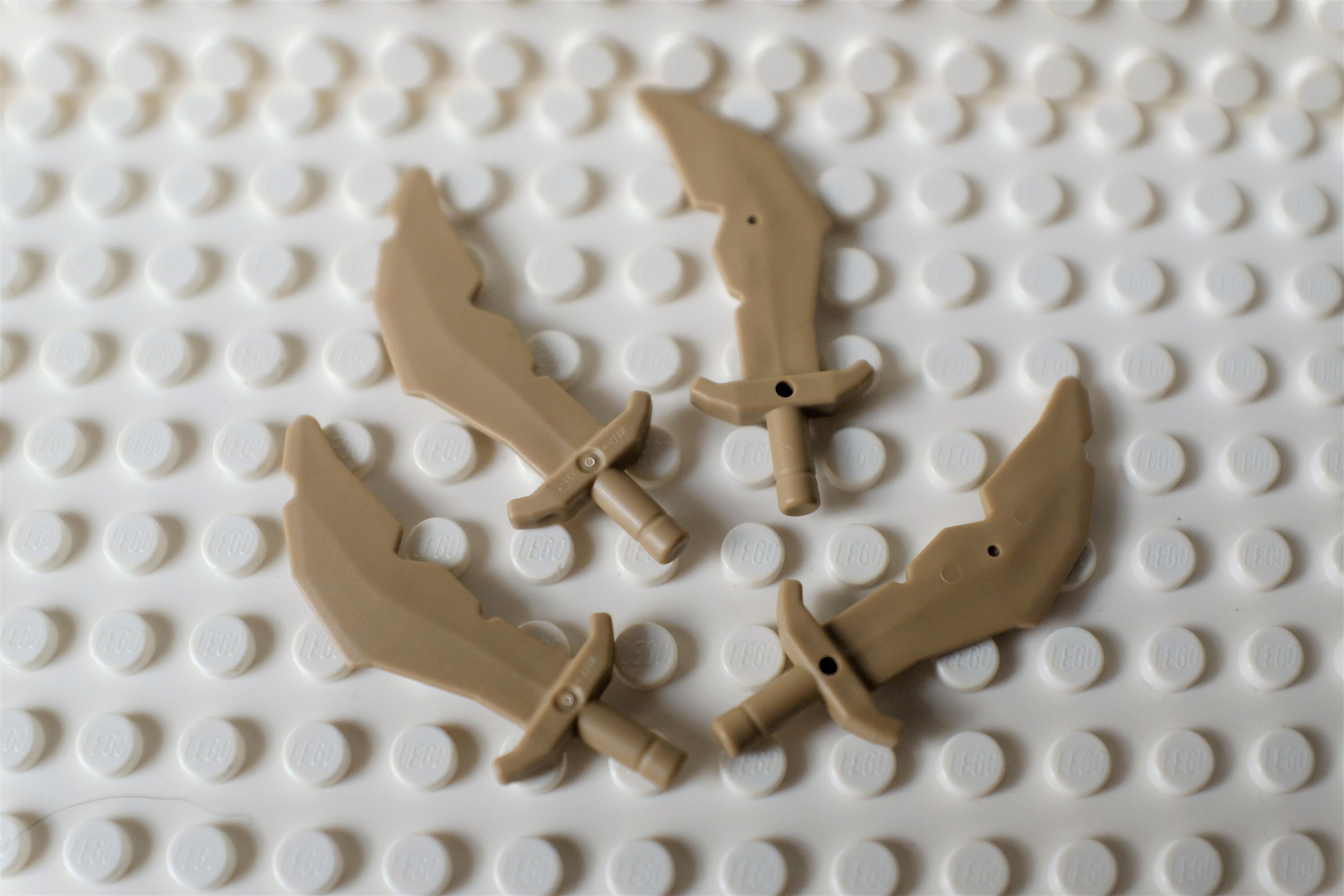 Four Scimitar Swords With Nicks Dark Tan Genuine LEGO® - Etsy