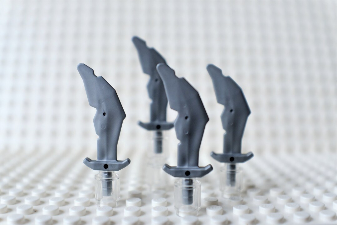 Four Scimitar Swords With Nicks Pearl Light Gray Genuine LEGO® - Etsy