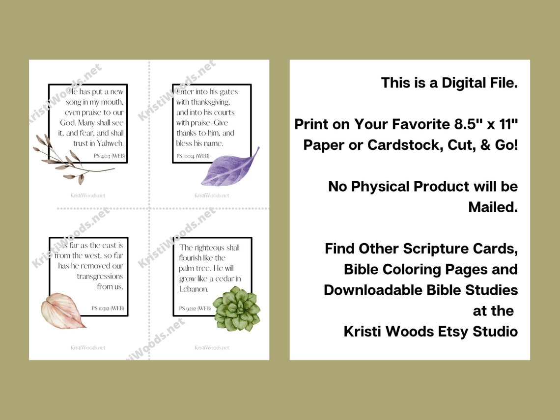 Botanical Scripture Cards: Inspirational Psalms, Nature Design ...