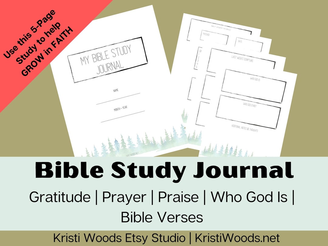 Printable Bible Study Journal: Prayer, Gratitude, Praise (5.5" X 8.5 ...