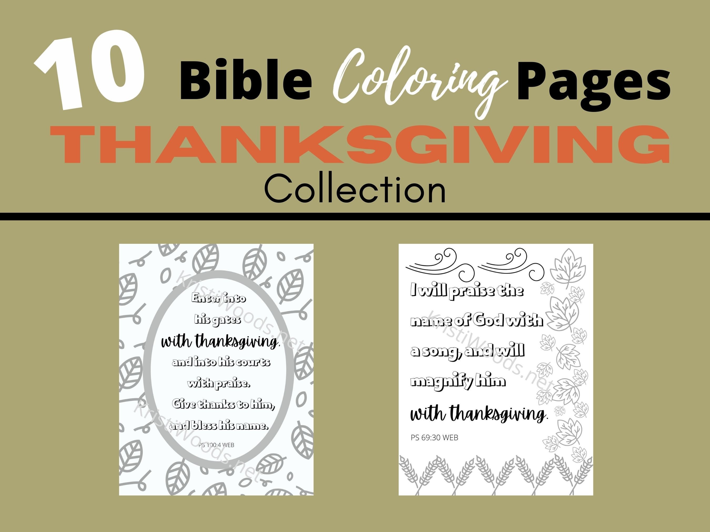 THANKSGIVING BIBLE COLORING Pages for Adults & Kids | Bible Journaling ...