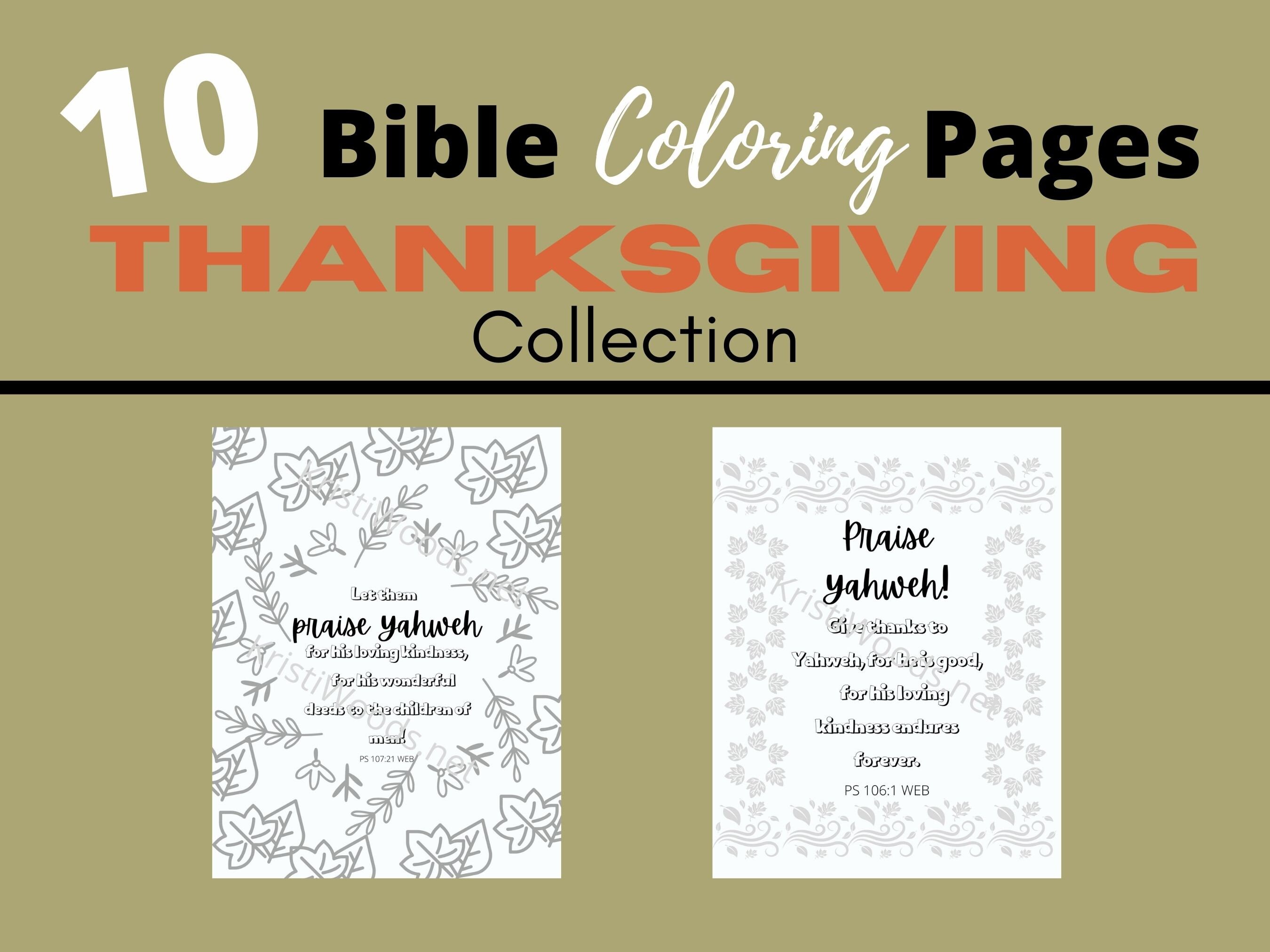 THANKSGIVING BIBLE COLORING Pages for Adults & Kids | Bible Journaling ...