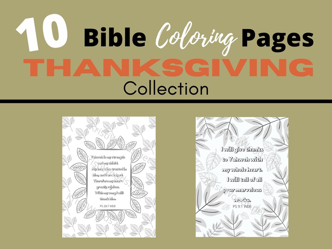 THANKSGIVING BIBLE COLORING Pages for Adults & Kids | Bible Journaling ...