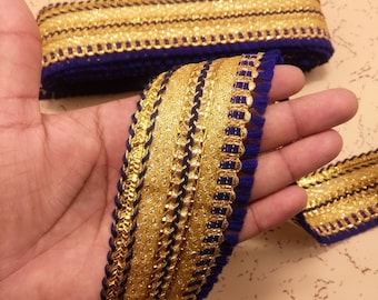 Indian Metallic Gold and With Multi Color Tassel Fringe Border Indian ...