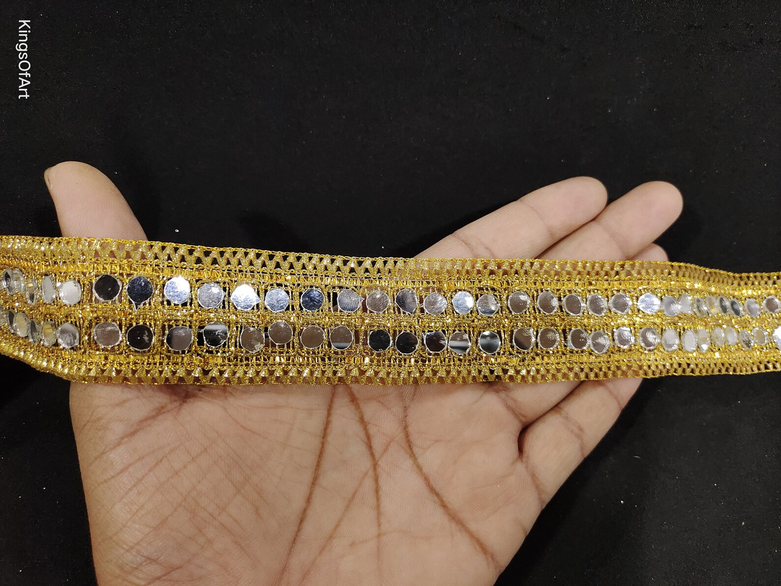 Indian Metallic Gold Glass Work Beaded Indian Hand Work - Etsy