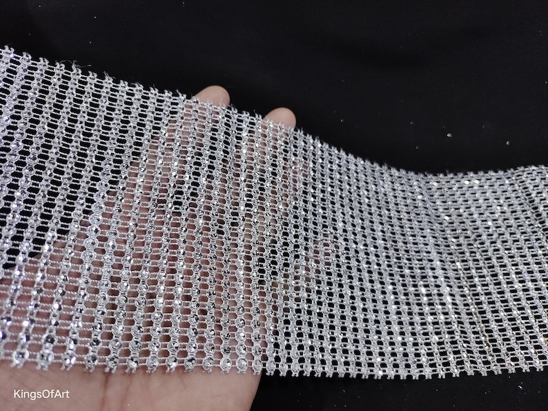 Metallic Silver Net Lace Trim: Embellished Border, Craft & Sewing - Etsy
