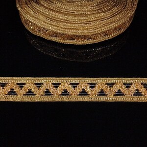 Metallic Gold Embroidered Lace Trim: Woven Embellishment Border - Etsy
