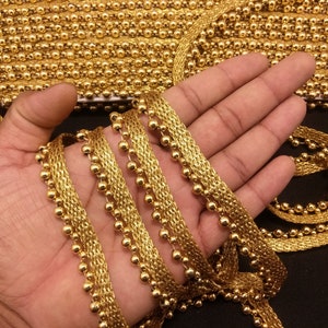 Gold Beaded Lace, Indian Beaded Trim, Trim Border, Lace Border, Beaded ...