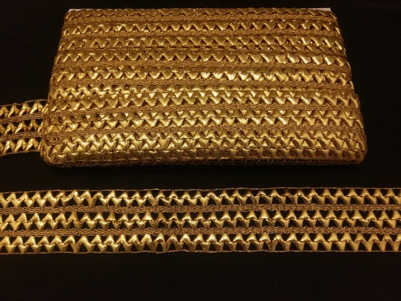 Indian Metallic Gold Net Woven Ribbon Lace Trim With | Etsy