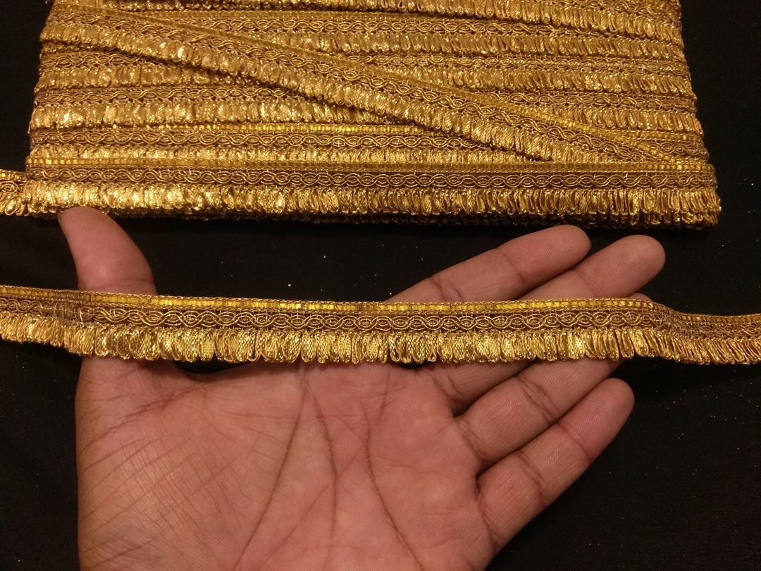 Antique Gold Ribbon Lace Trim: Indian Embellishment Border - Etsy