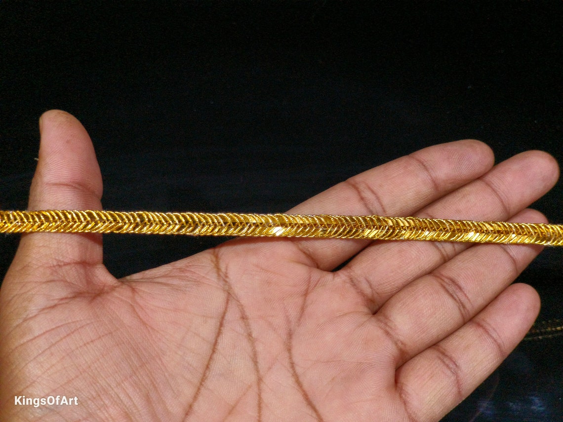 9 Yards Metallic Gold Woven Ribbon Lace Trim: Embellishment Border - Etsy