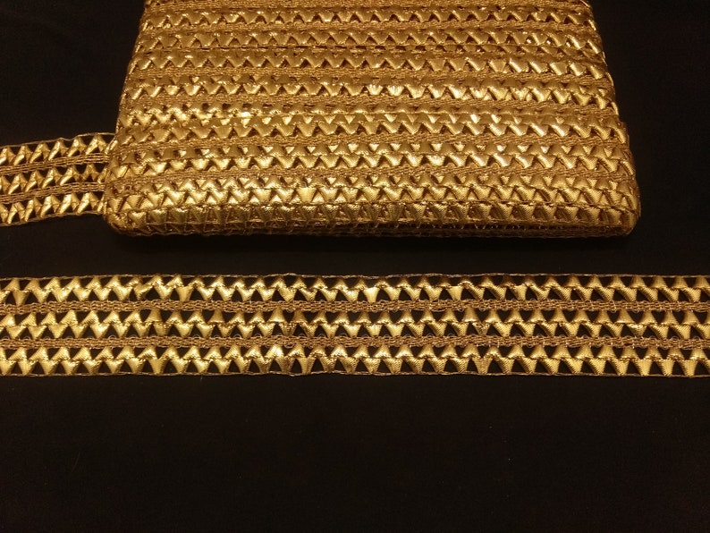 Indian Metallic Gold Net Woven Ribbon Lace Trim With | Etsy