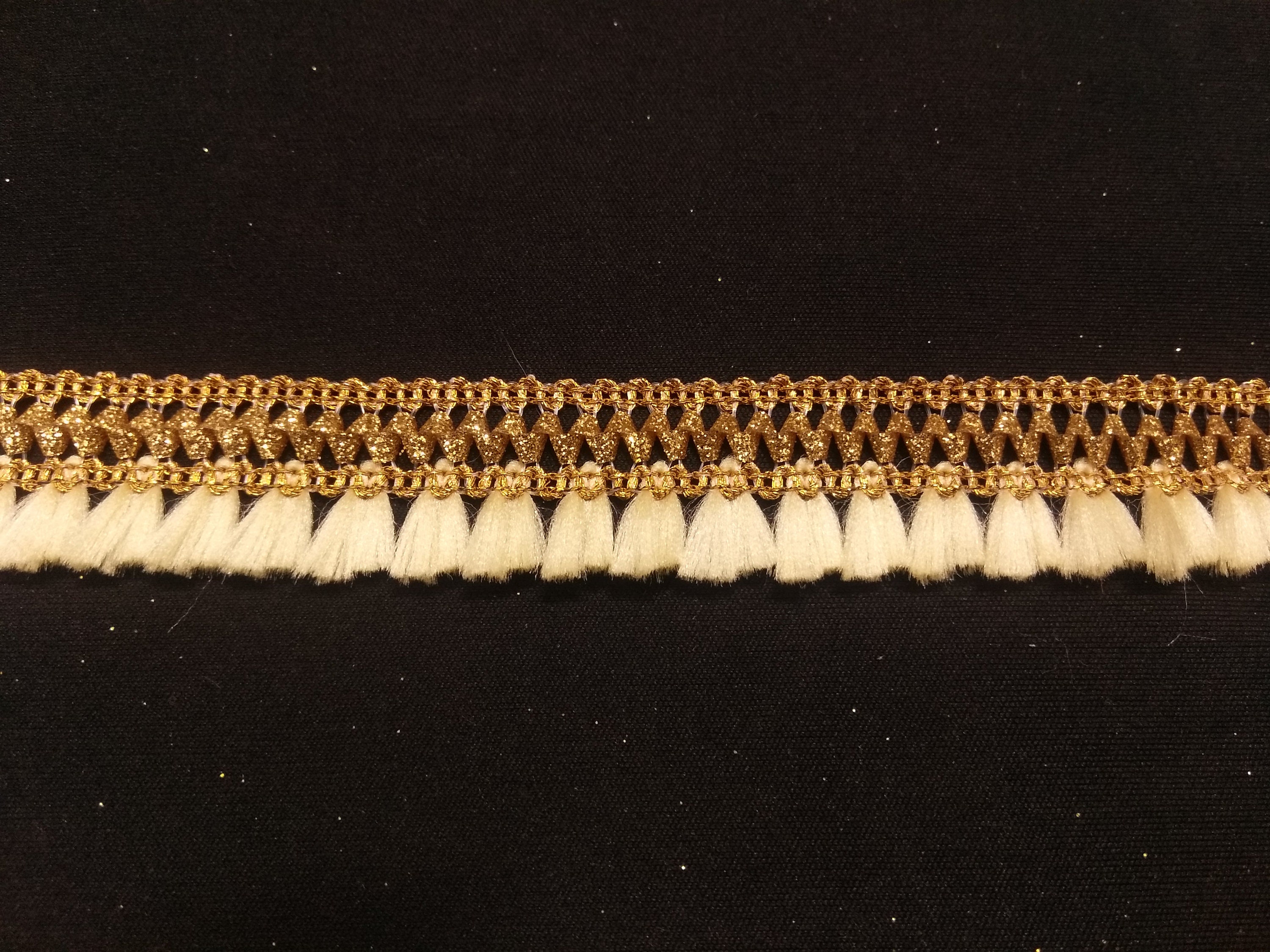 Gold & Ivory Tassel Fringe Lace Trim: Indian Handwork Embellishment - Etsy