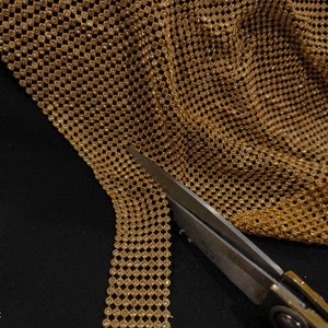 Gold Stone Work Net Lace Trim: Indian Metal Embellishment - Etsy