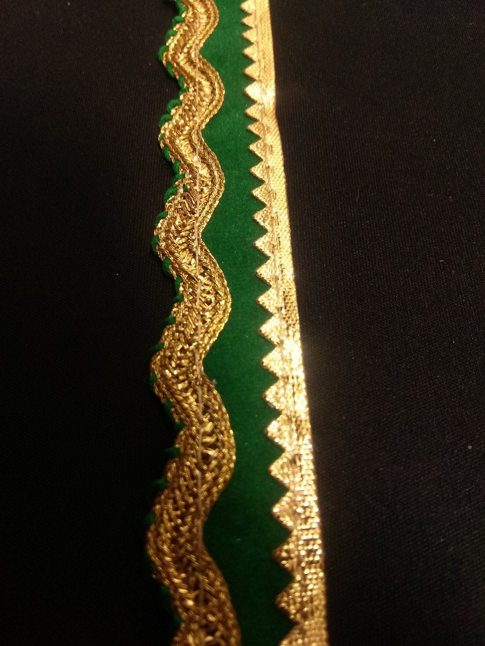 Indian Gold and Green Scallops Fringe Ribbon Lace Trim for - Etsy