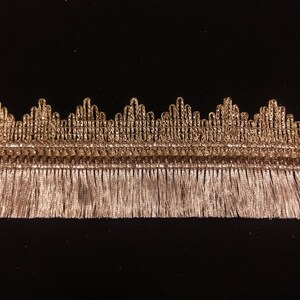 Indian Metallic Rose Gold Indian hand work Brush Fringe Lace | Etsy