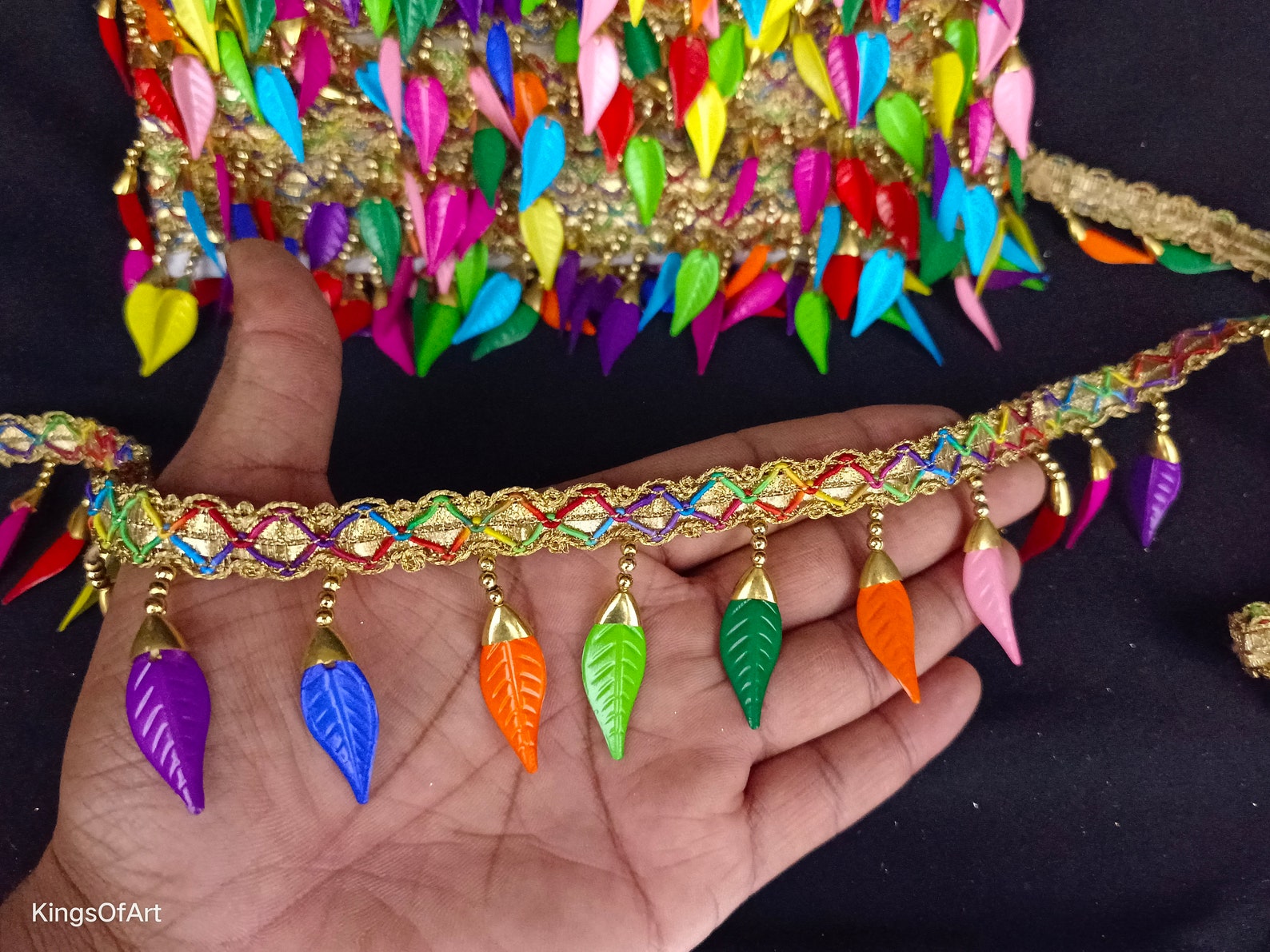 Indian Multi Colour Beaded Tassel Lace Trim Multi Color Lace - Etsy