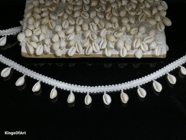 Seashell Tassel Lace Trim: Handwoven White Shell Border - Etsy