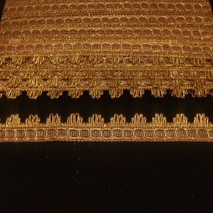 Indian Metallic Gold Indian Hand Work Fringe Lace Trim With ...