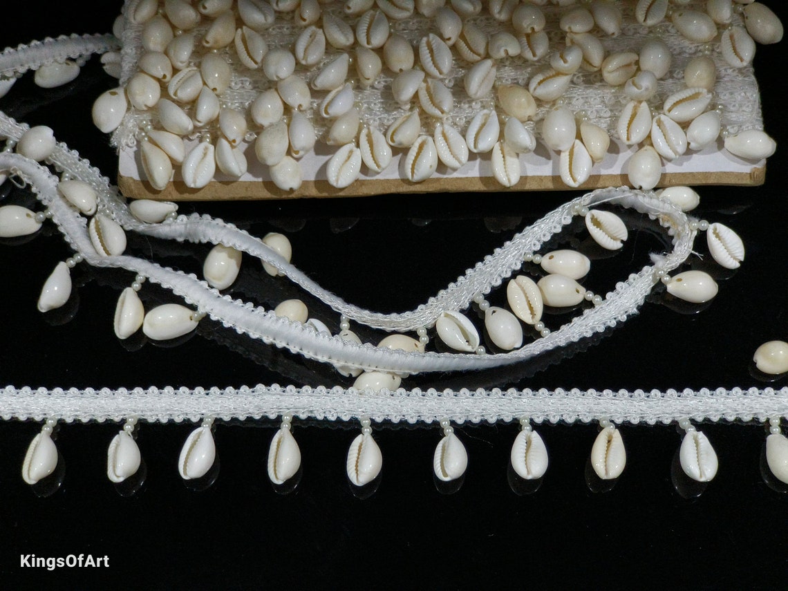 Seashell Tassel Lace Trim: Handwoven White Shell Border - Etsy