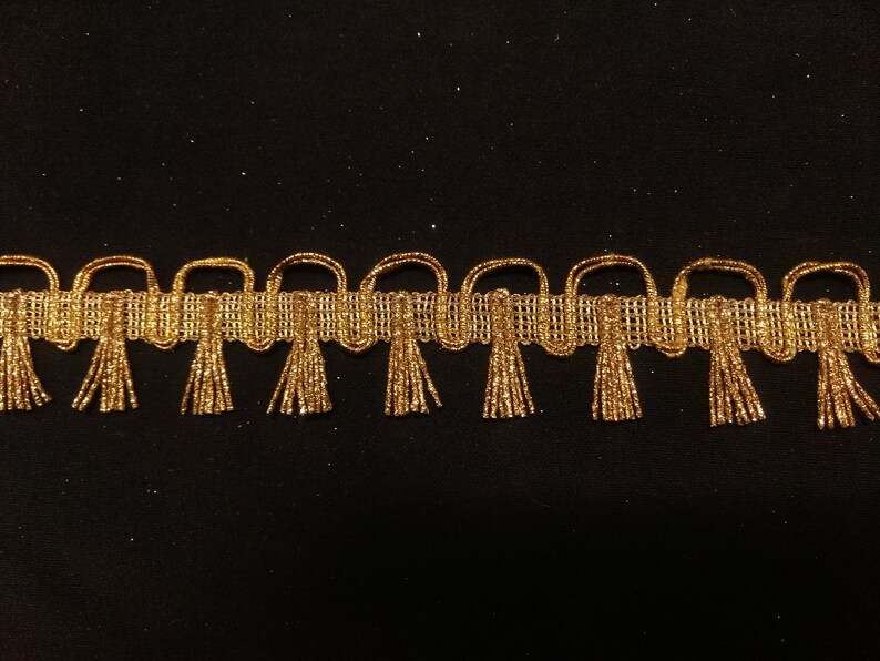 Indian Metallic Gold Woven Tassel Fringe Gold Border Ribbon | Etsy