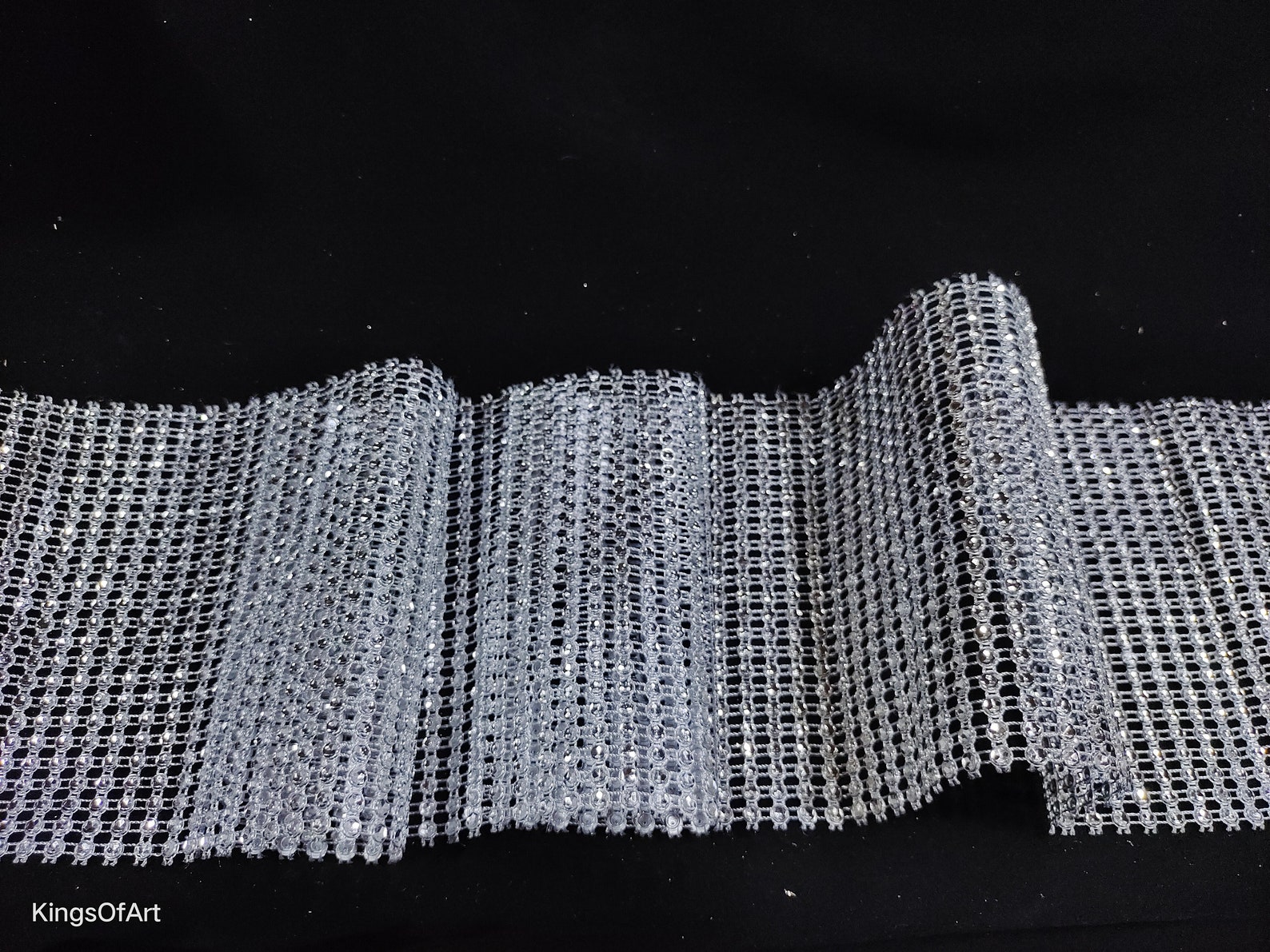 Metallic Silver Net Lace Trim: Embellished Border, Craft & Sewing - Etsy