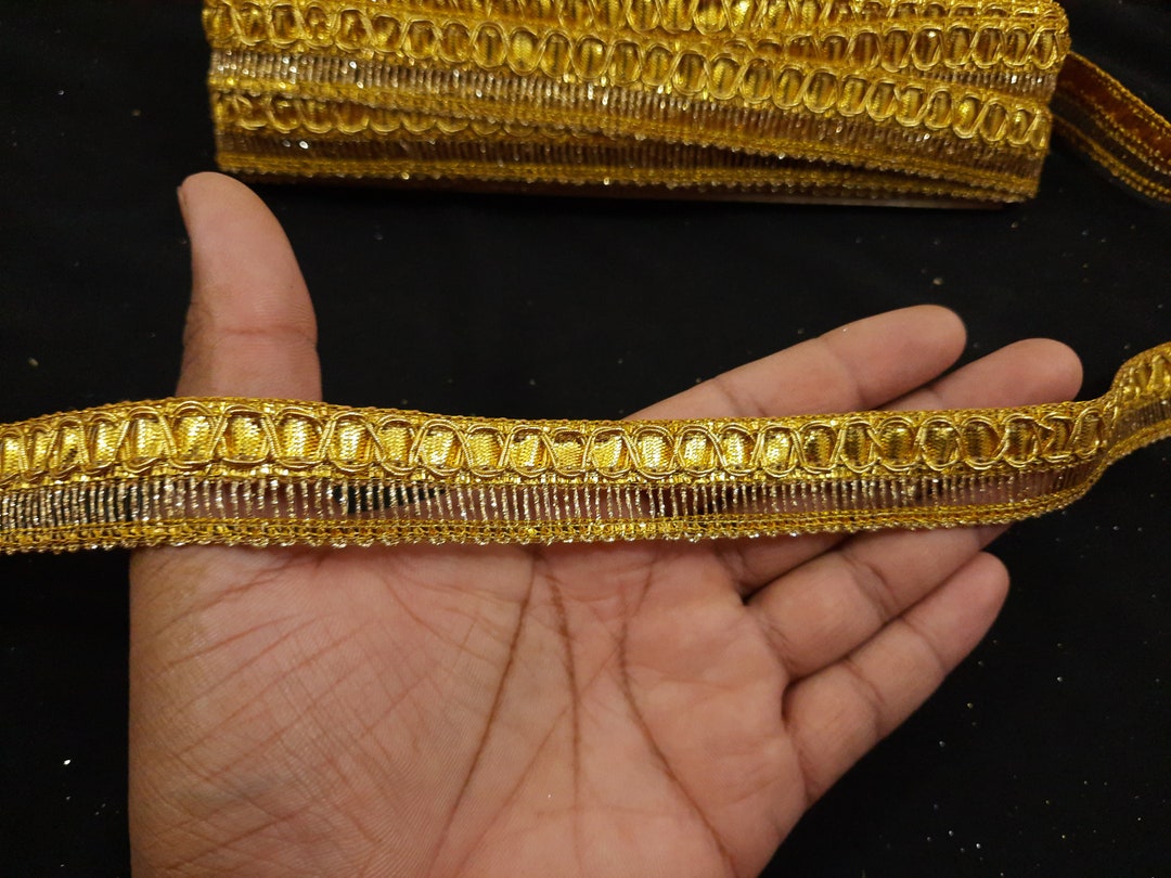Metallic Gold Ribbon Lace Trim: Indian Dress Embellishment Border - Etsy