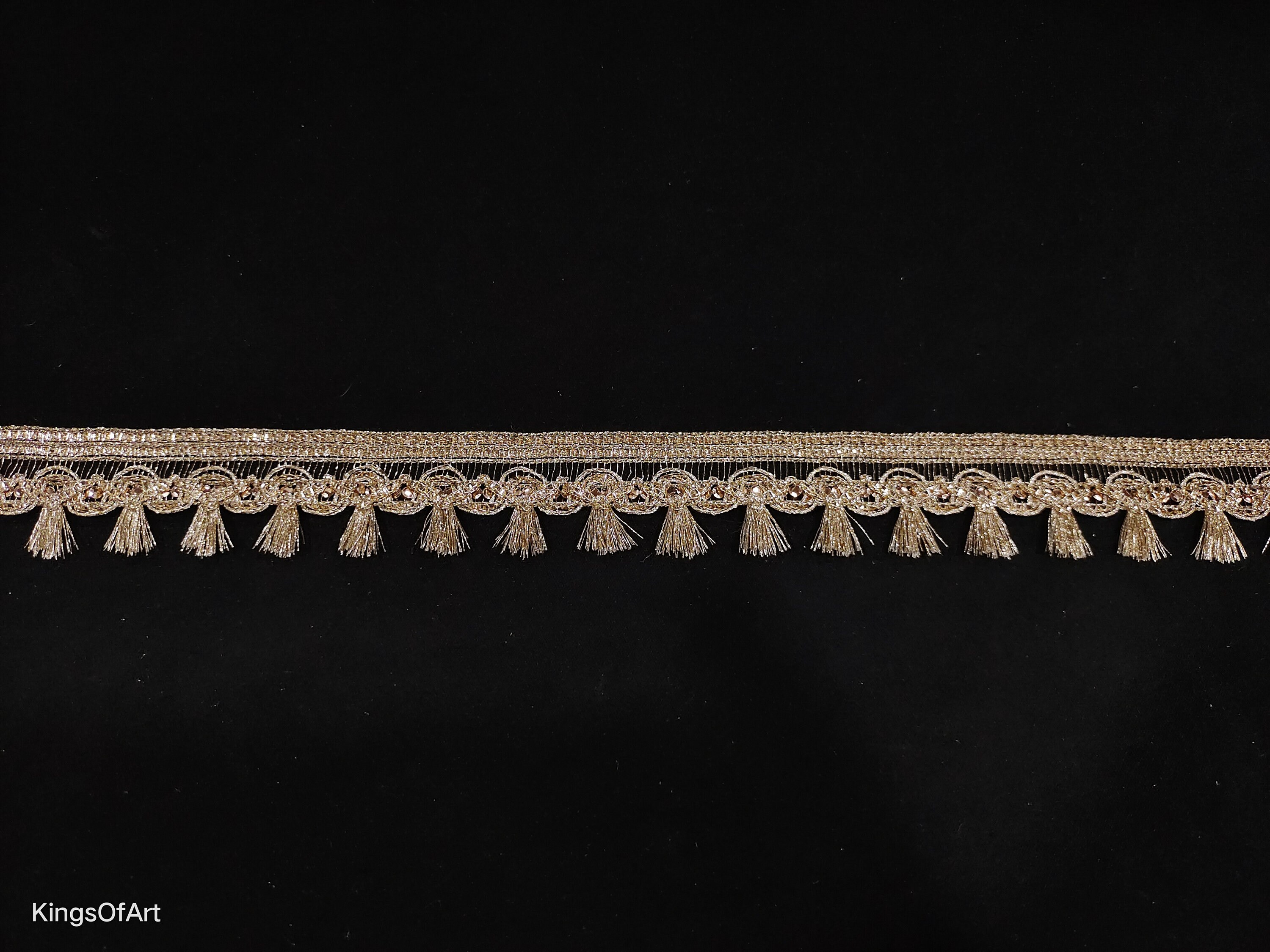 Rose Gold Brush Fringe Lace Trim: Indian Embellished Border - Etsy
