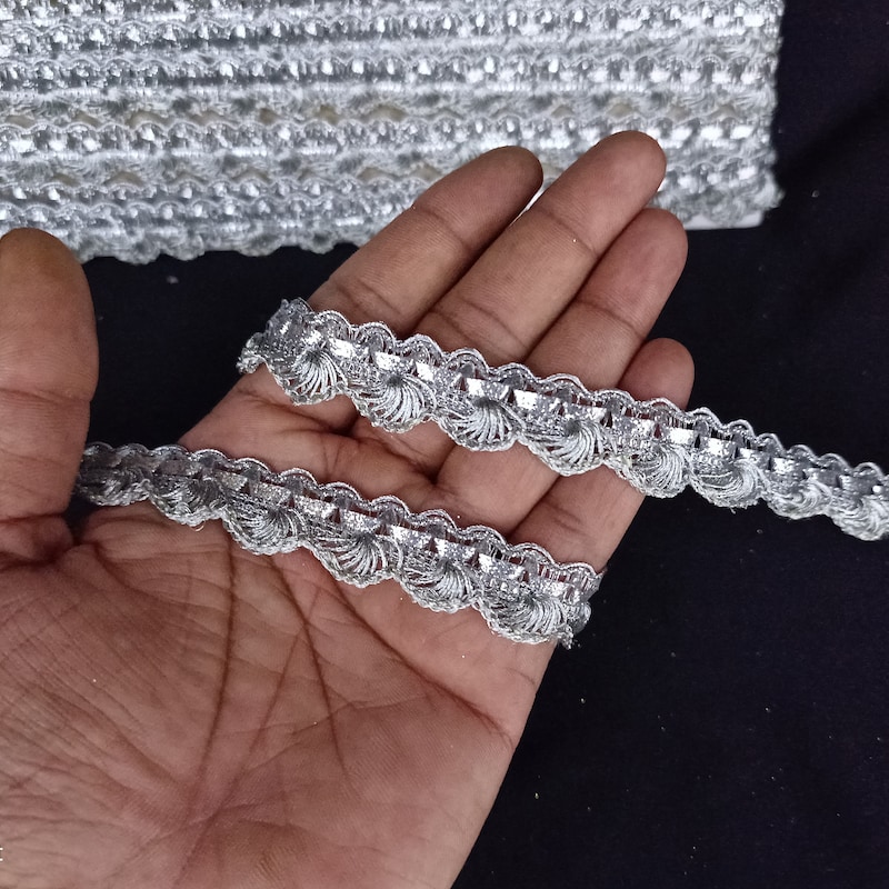 Embroidered Silver Trim - Etsy