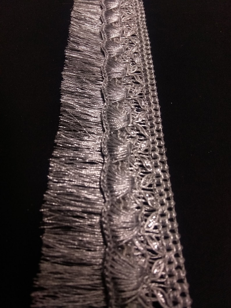 Metallic Silver Tassels Fringe Lace Trim With Embellishment - Etsy