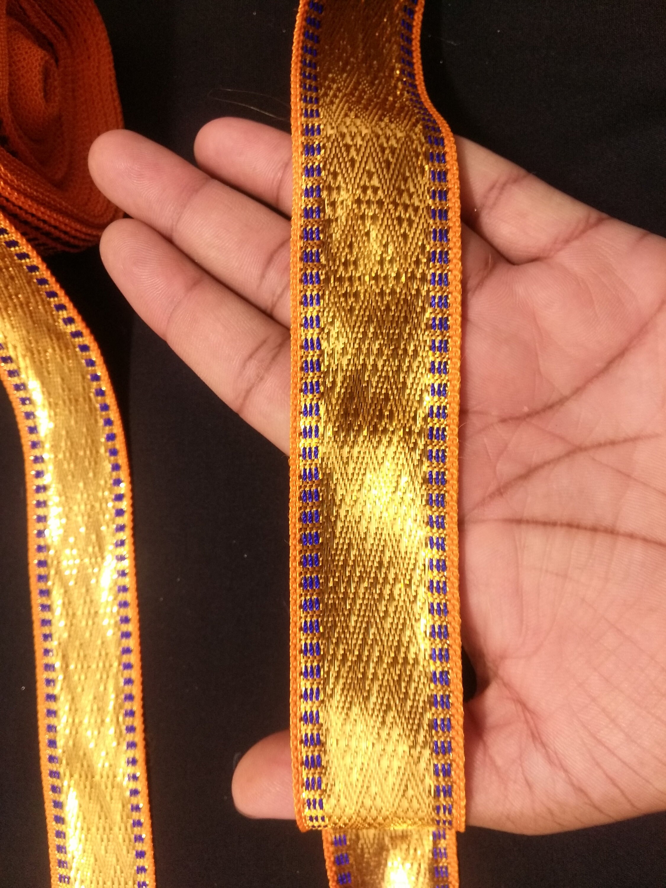 Indian Metallic Gold Plain Jacquard Ribbon Lace Trim With - Etsy