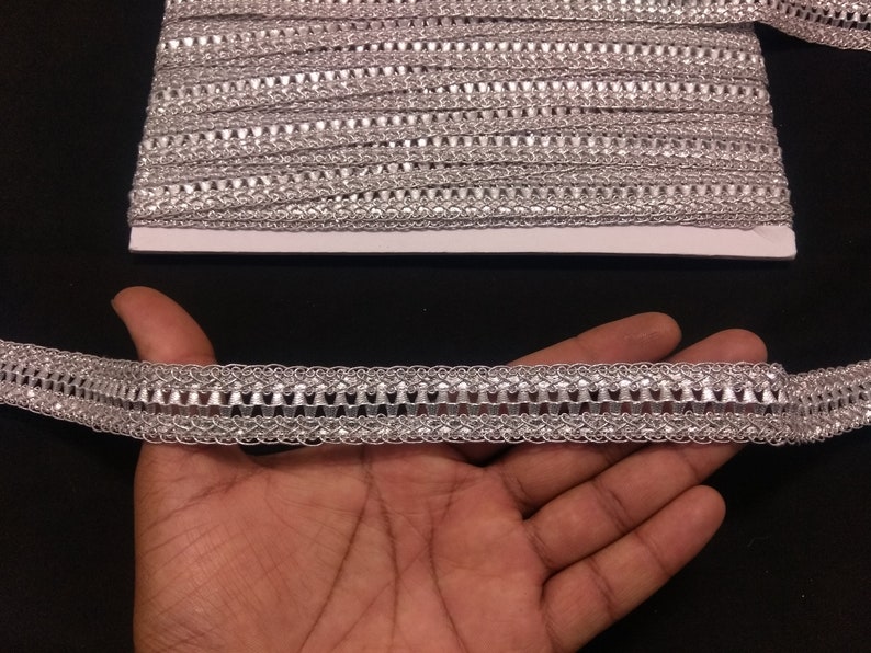 Indian Metallic Silver Ribbon Lace Trim for Decoration of - Etsy
