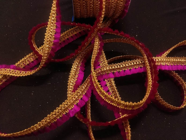 Indian Gold and Purple Indian Hand Work Tassels Fringe Lace - Etsy