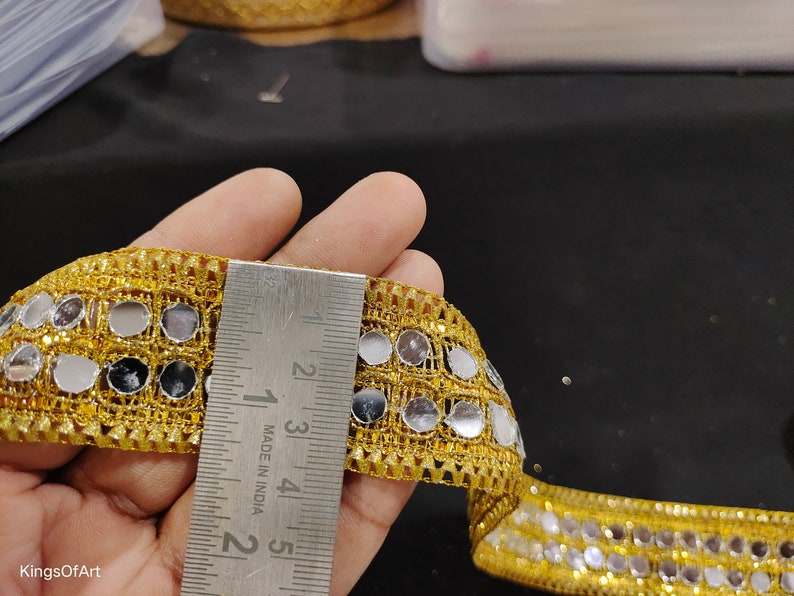 Indian Metallic Gold Glass Work Beaded Indian Hand Work - Etsy