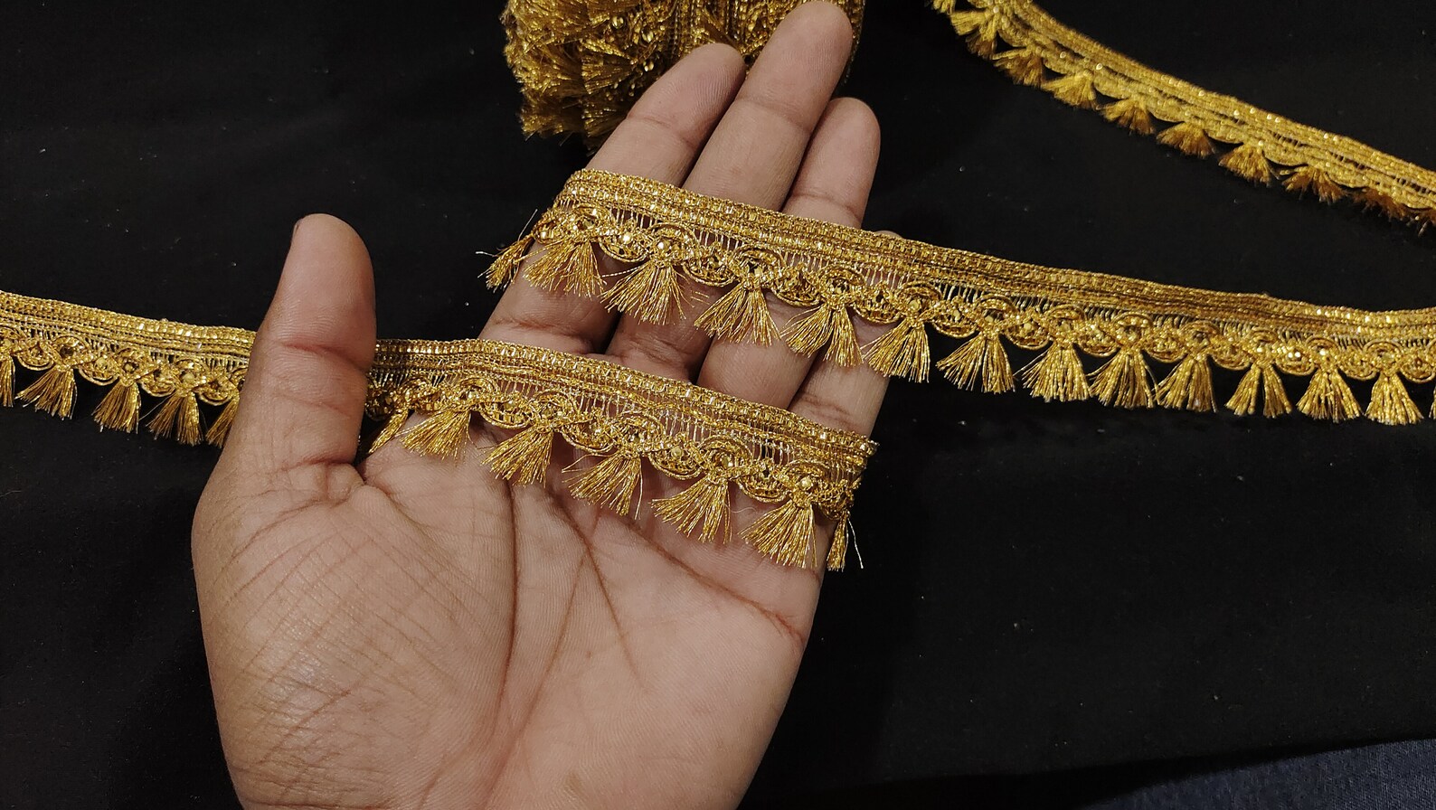 Metallic Gold Indian Brush Fringe Lace Trim: Embellished Border - Etsy