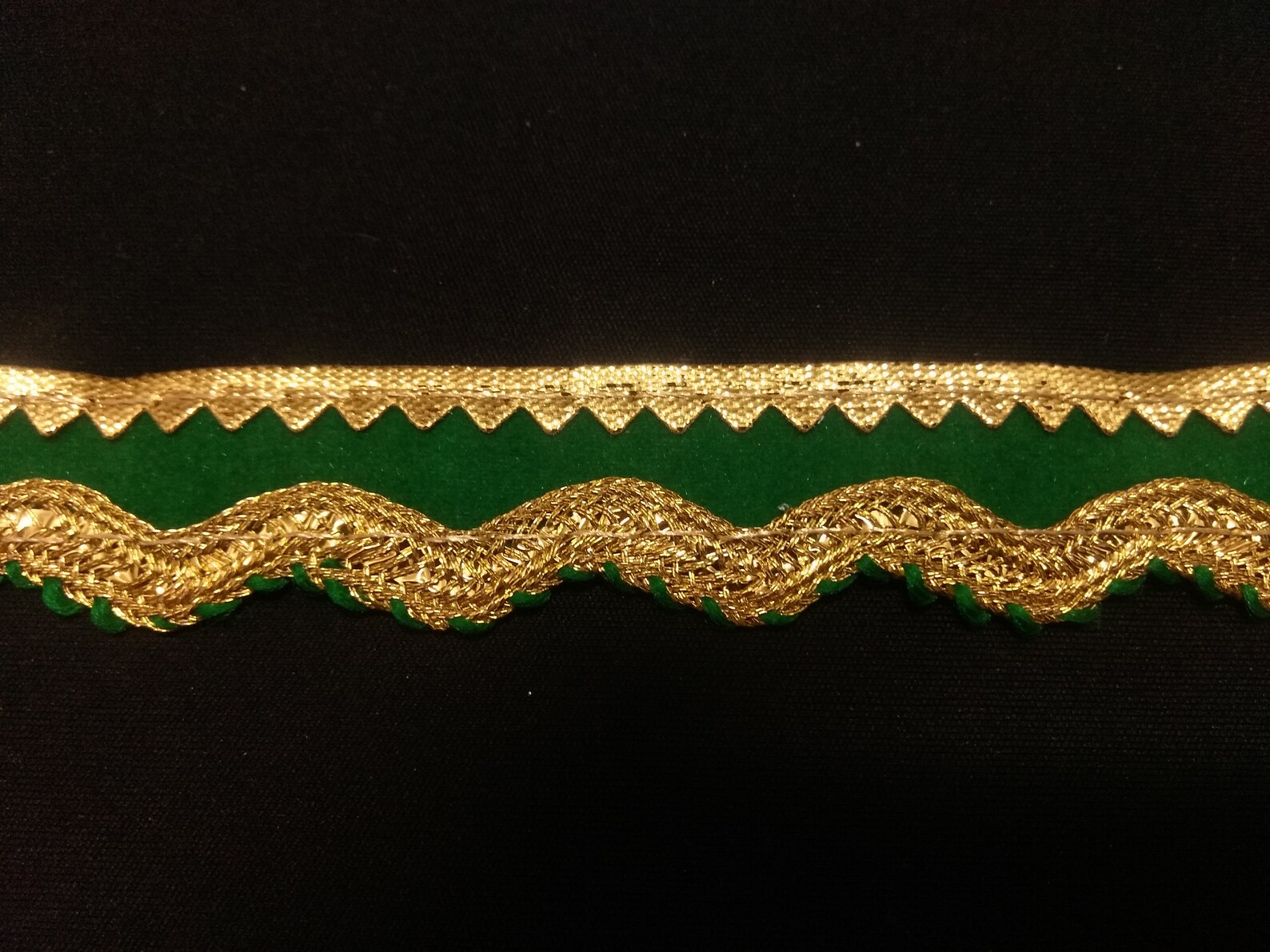 Indian Gold and Green Scallops Fringe Ribbon Lace Trim for - Etsy