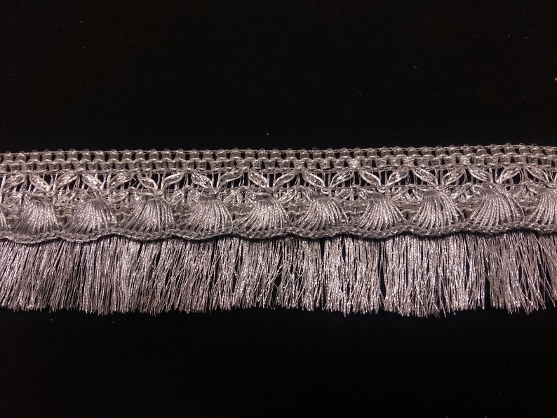 Metallic Silver Tassels Fringe Lace Trim With Embellishment - Etsy